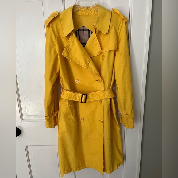 Burberry | Jackets & Coats | Burberry Trench Coat Yellow Double ...
